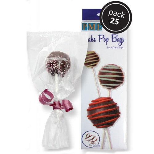 PME Cake Pops pose med sølvsløyfe | Slikkepott.no - Alt til baking