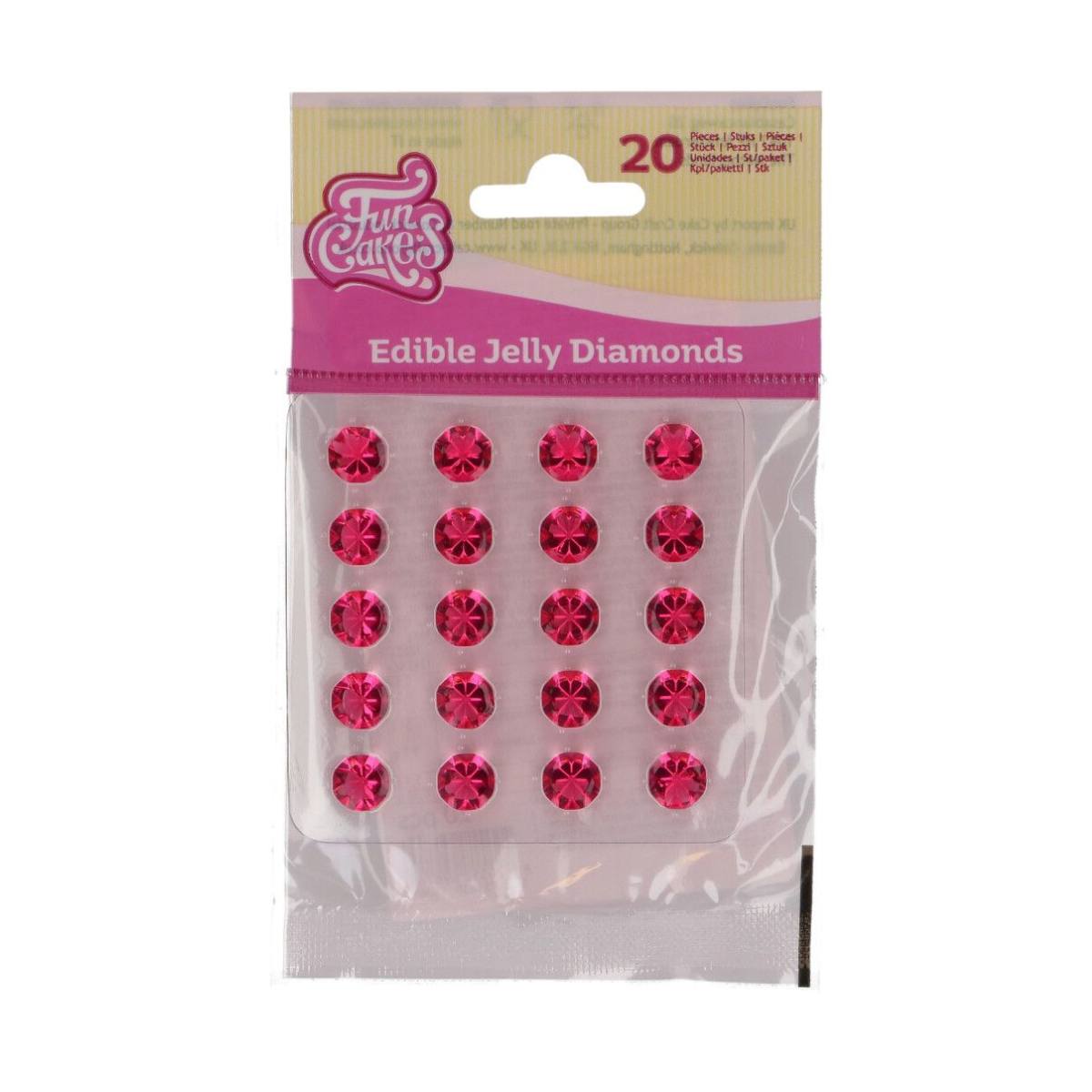 FunCakes Spiselige Diamanter - Rosa- pk/20 | Slikkepott.no - Alt til baking